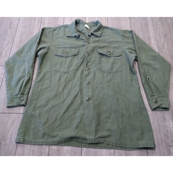 Shirts | Sateen Og 17 Mens Shirt Xl War Us Army Cotton Long Sleeve ...
